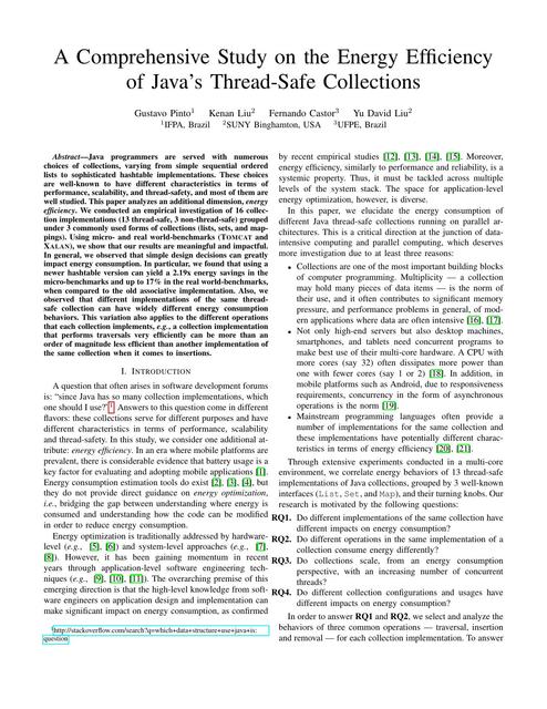 A Comprehensive Study On The Energy Efficiency Of Java Thread Safe