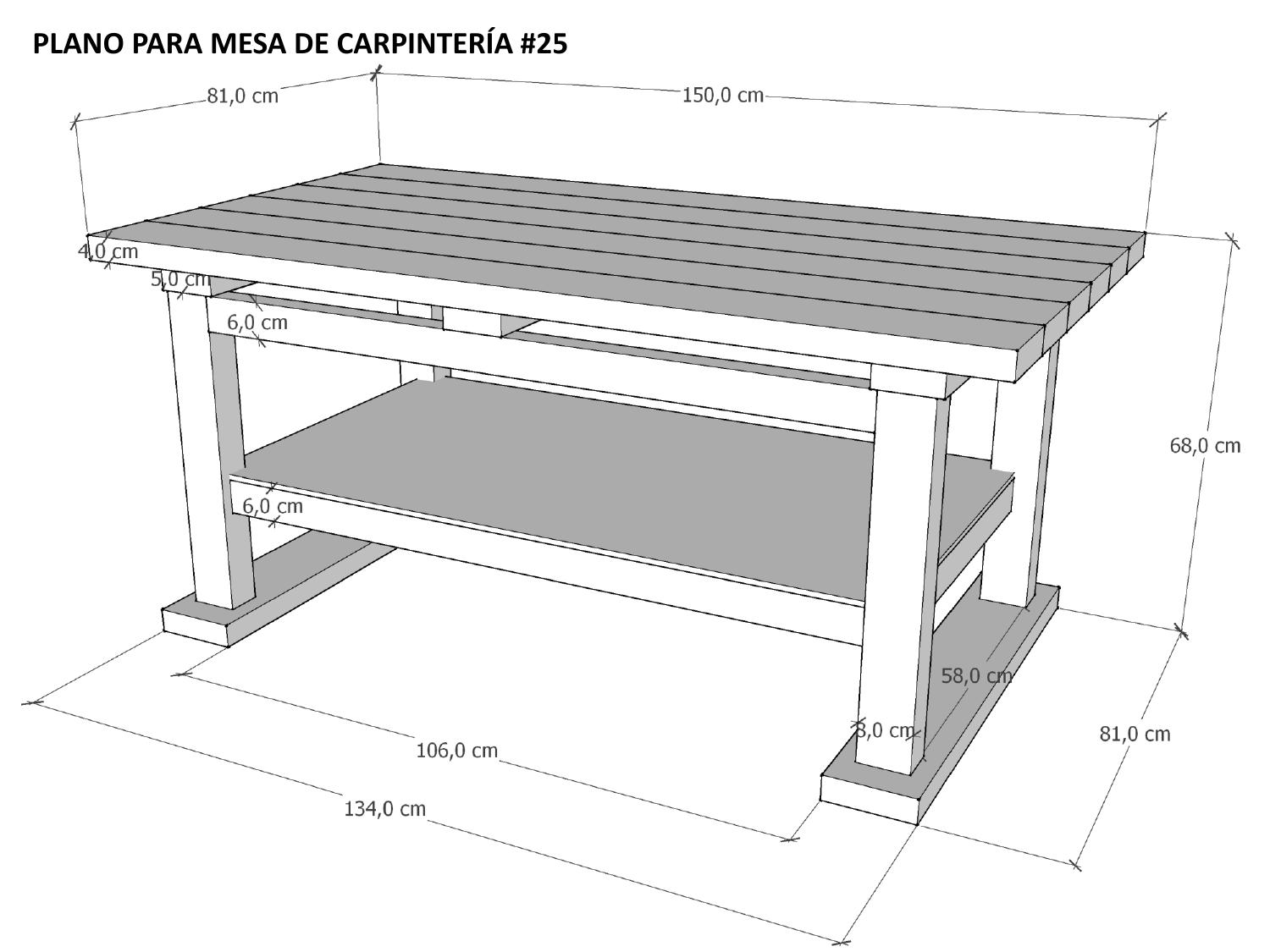 Planos De Mesas De Madera Sencillas PLANOS DE MUEBLE Haz Tu