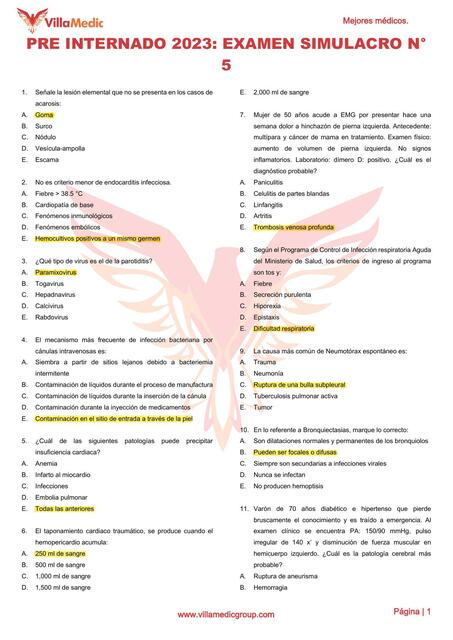Flashcards de Pre internado Examen simulacro 5 | Por Alicia en Medicina by Gabriela Soplin ...