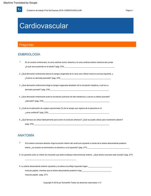 Cardiovascular examen | Valerie Sandra | uDocz