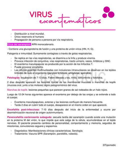 Virus exantemáticos | Tips Medic | uDocz