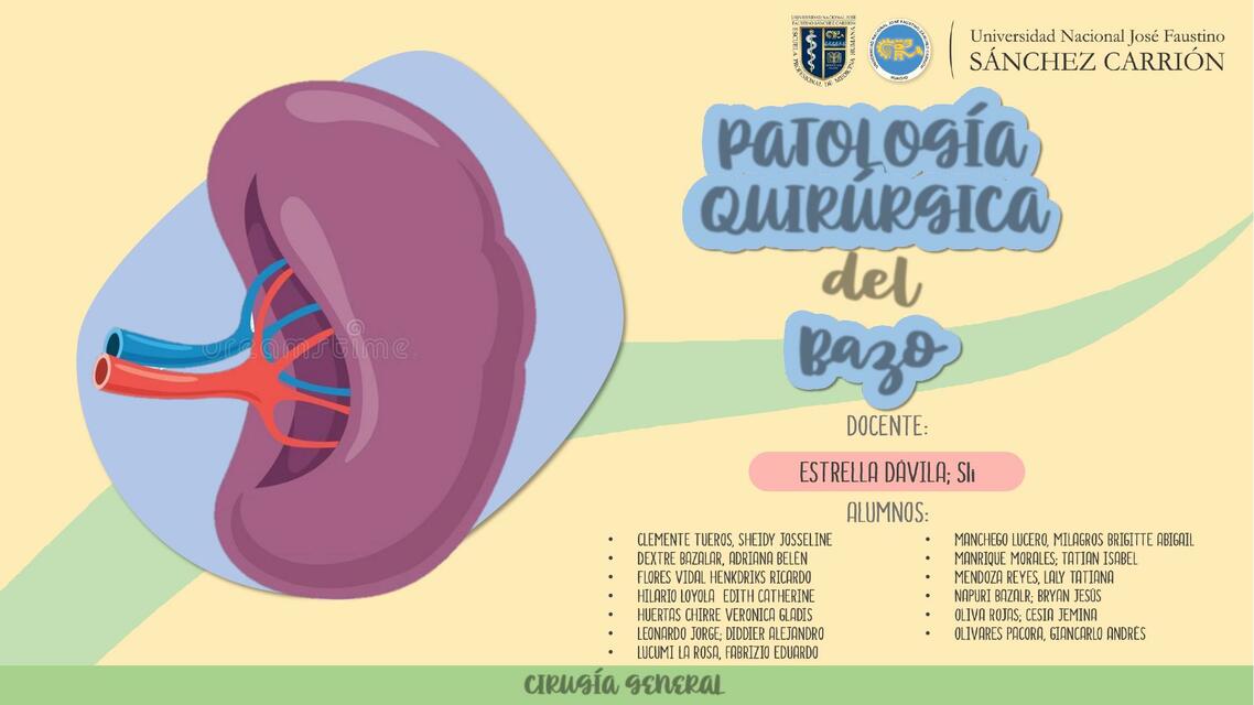 PATOLOGÍAS QUIRÚRGICA DEL BAZO | Apuntes Medicos | uDocz