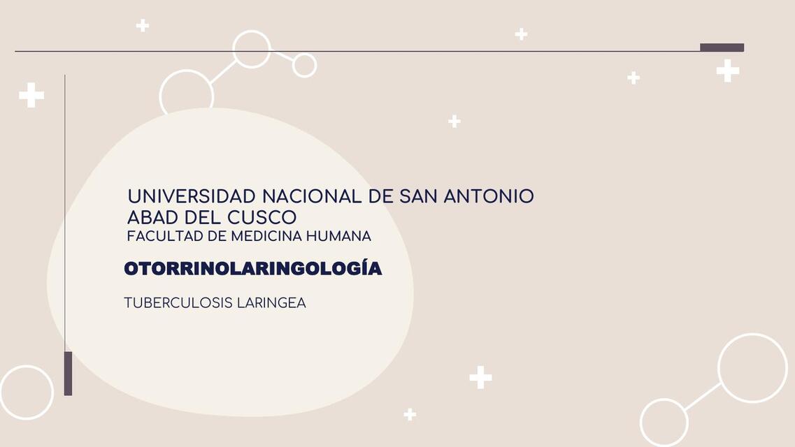 Otorrinolaringologia - Tuberculosis Laringea | KGEZC | uDocz