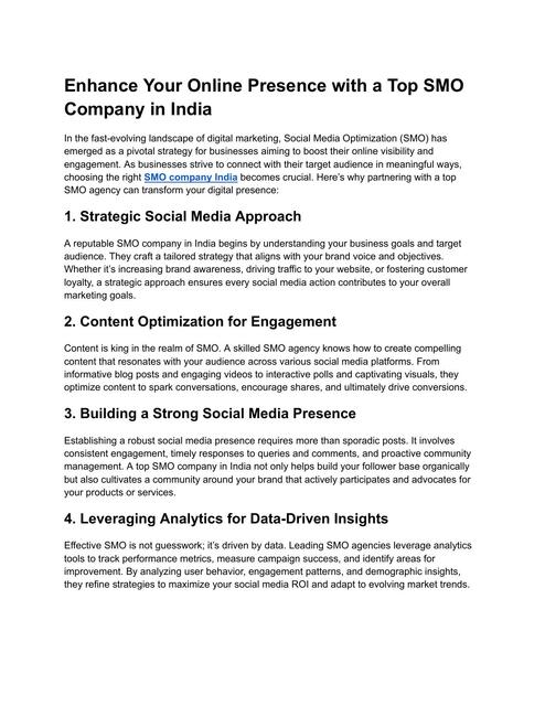 smo company india | Mindmingles | uDocz