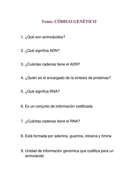 Tema CÓDIGO GENÉTICO | Sofia | uDocz