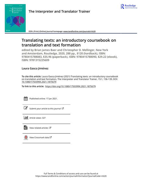 Translating texts an introductory coursebook on tr | Daniella | uDocz