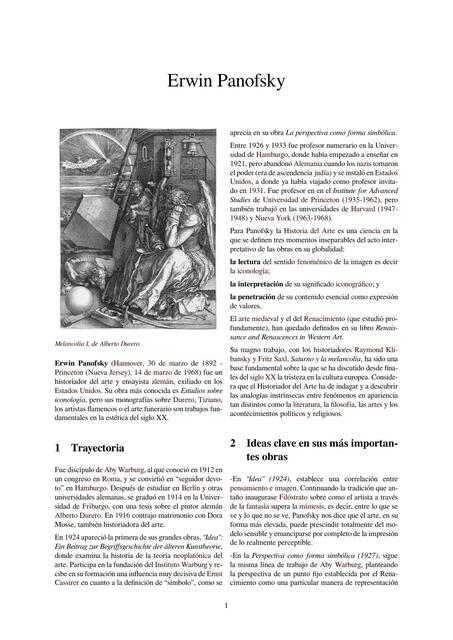 Obra de Erwin Panofsky | Zait | uDocz