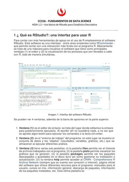 Hoja 01 2 Guia Uso básico de RStudio para Estadíst | Daniella Vargas ...