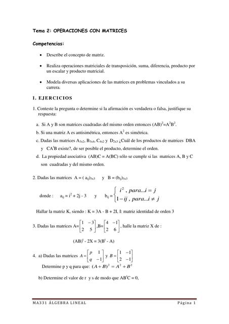 Lista de ejercicios de operaciones y modelación | Daniella Vargas | uDocz