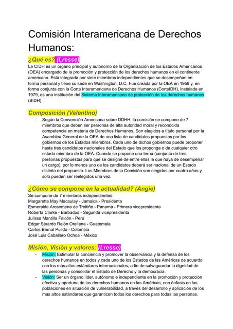 Comisión Interamericana de Derechos Humanos | Lresse | uDocz