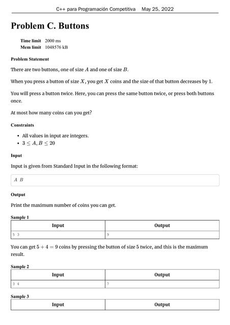 Ejercicio Programacion Competitiva | Daniella Vargas | uDocz