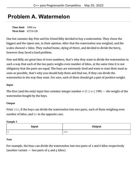 Ejercicio Programacion Competitiva | Daniella Vargas | uDocz
