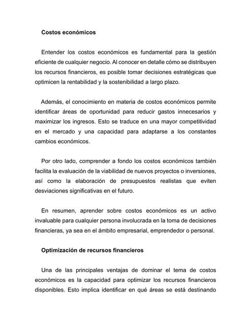 Costos económicos | Contabilidad e impuestos | uDocz