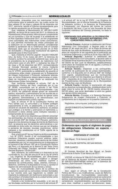 Ordenanza 333 San Miguel edit | Bruno | uDocz