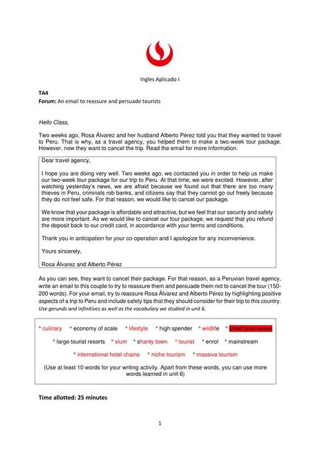 TA4 Inglés Aplicado 1 HO64 | Diana | uDocz