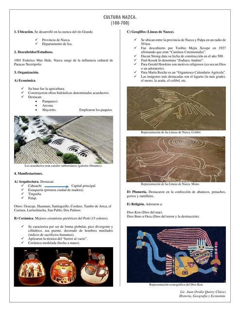 Flashcards de CULTURA NAZCA | Por LKevin Vargas | uDocz