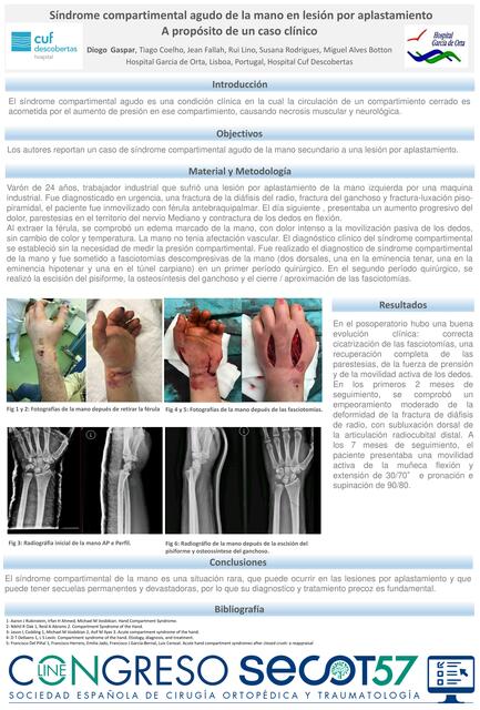 Síndrome compartimental agudo de la mano en lesión por aplastamiento ...