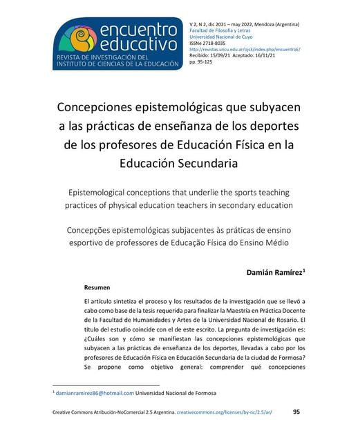 Concepciones epistemológicas que subyacen a las prácticas de enseñanza ...