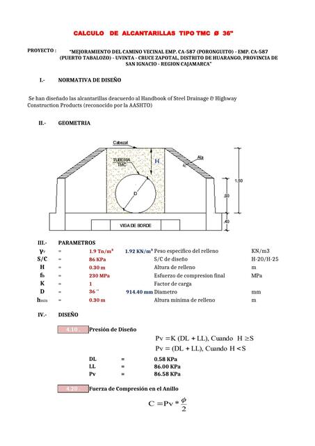 Memoria de Calculo Alc tms 36 | enver | uDocz