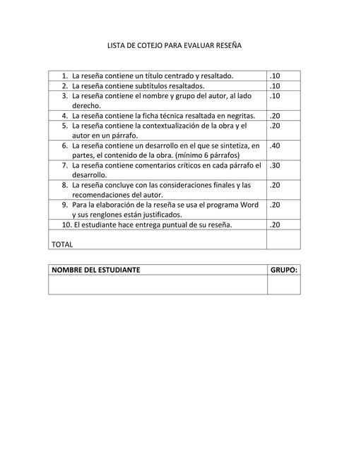 lista de cotejo | daniela | uDocz