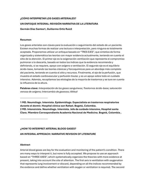 CÓMO INTERPRETAR LOS GASES ARTERIALES | karla Luna | uDocz