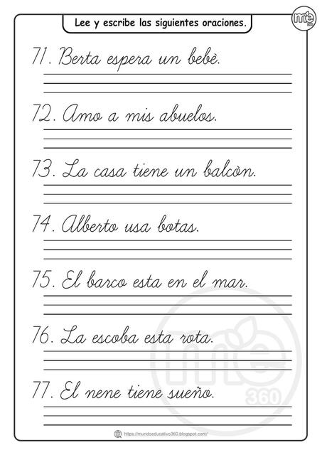 Cuadernillo Leo y escribo ORACIONES Me360 2da part | El Profesor De ...