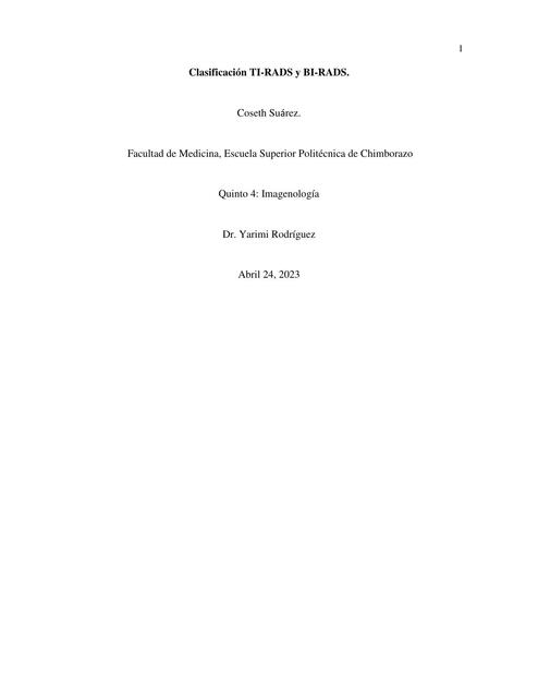 Clasificación TI RADS y BI RADS | uDocz