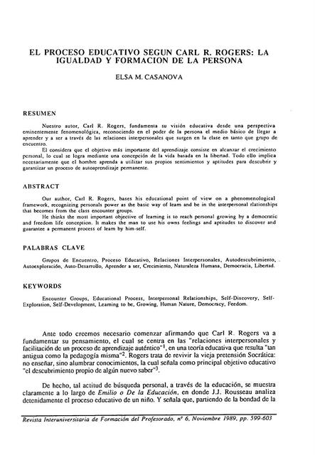 Lectura teoría Carl Rogers | Lia | uDocz