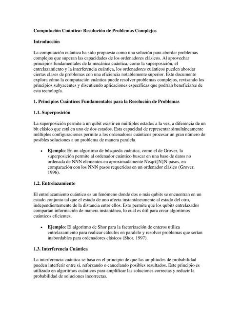 Computación Cuántica Resolución de Problemas Complejos | META | uDocz