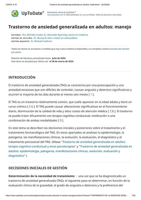 Flashcards de FARMACIA 22 Trastorno de ansiedad generalizada en | Por Pastora | uDocz