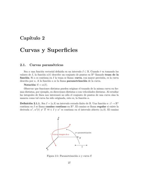 Apuntes de cálculo vectorial Curvas y superficies | Matemáticas y ...