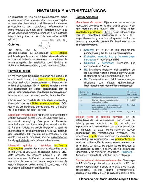 12 HISTAMINA Y ANTIHISTAMÍNICOS | Roxana Martínez | uDocz