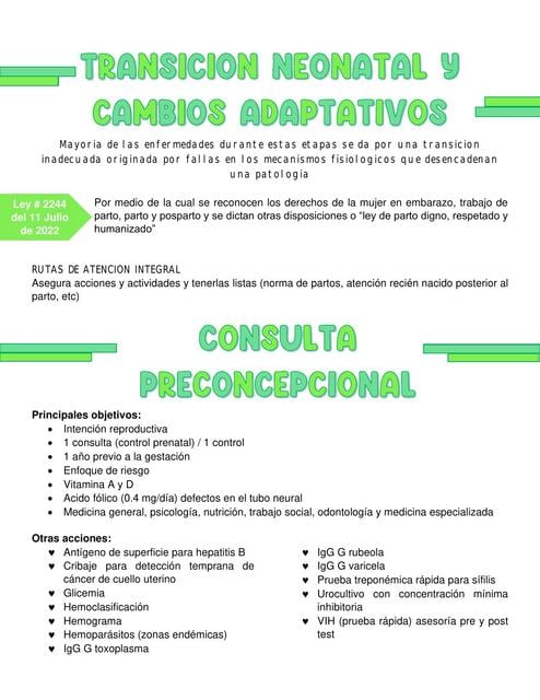 Transición Neonatal Y Cambios Adaptativos Ana María Carreño Vásquez 5764