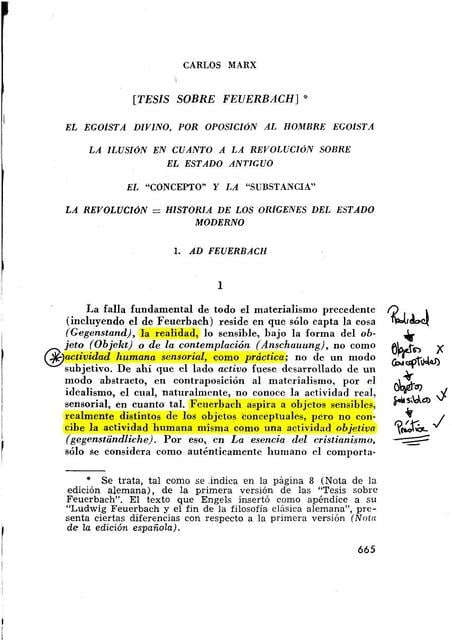 MARX Karl y Friedrich ENGELS Tesis sobre Feuerbach | LUCIANA | uDocz