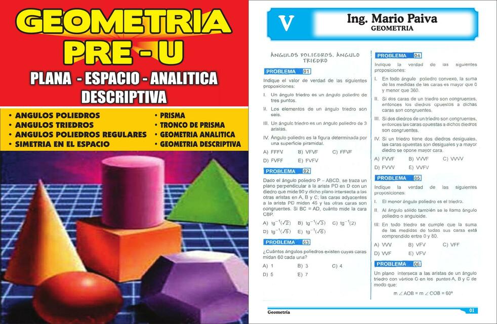 Geometría pre UNI Ángulos poliedros ángulo triedro | Mundo Estudiantil ...