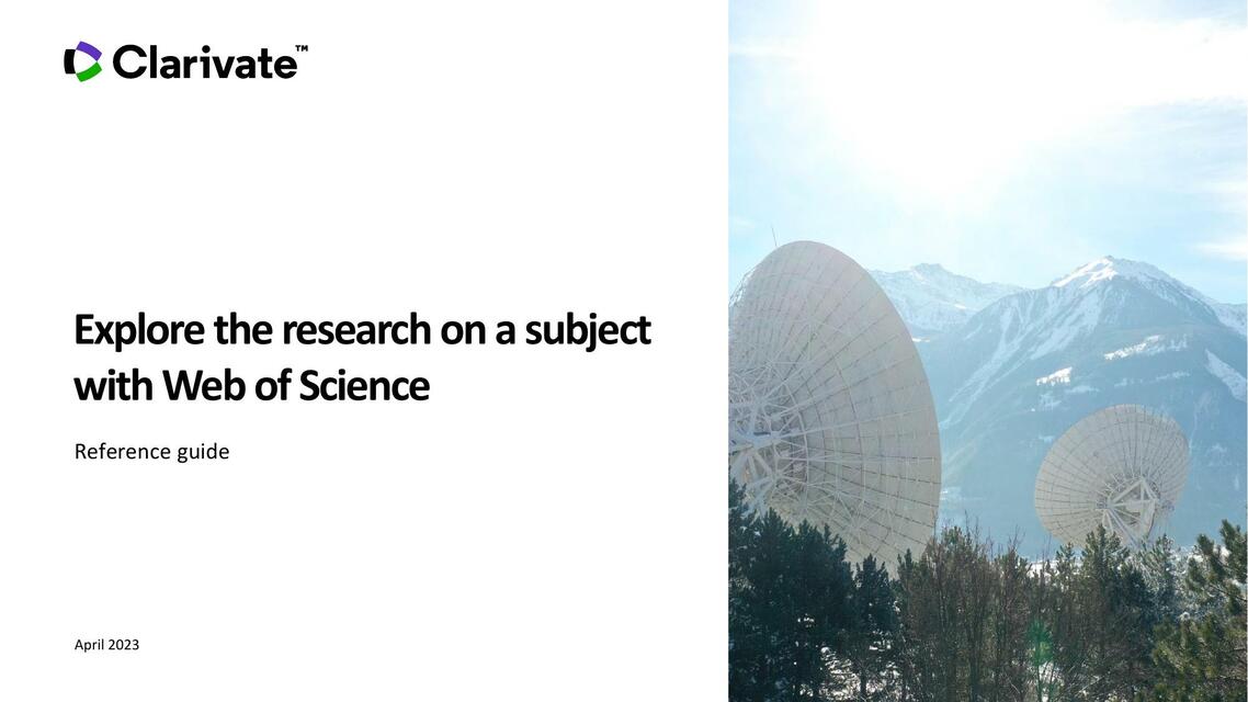 S02 Explore the research on a subject with Web of | Gina | uDocz