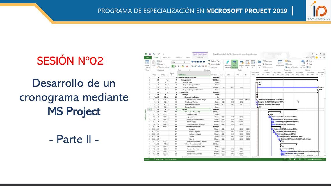 Desarrollo del cronograma MS Project - Programación de obras (SESION-2 ...