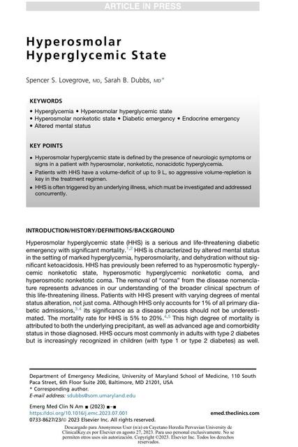 Hyperosmolar Hyperglycemic State | Legna Rios | uDocz