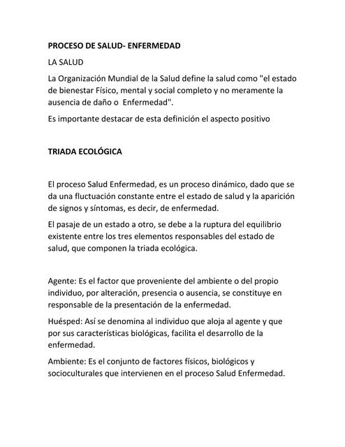 Proceso Salud Enfermedad | Santiago | uDocz