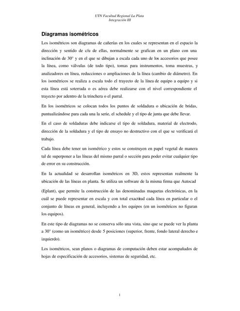 Diagramas de procesos - Diagrama isométrico - UTN | Jazmine Nikkinen ...