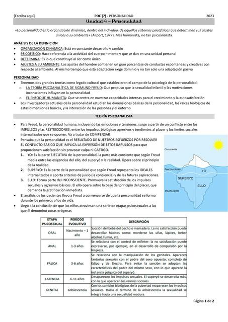 PDC CLASE 7 U4 Personalidad | Florencia Ballardini | uDocz