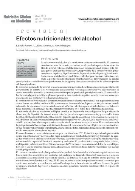 efectos nutricionales del alcohol | Sofía | uDocz