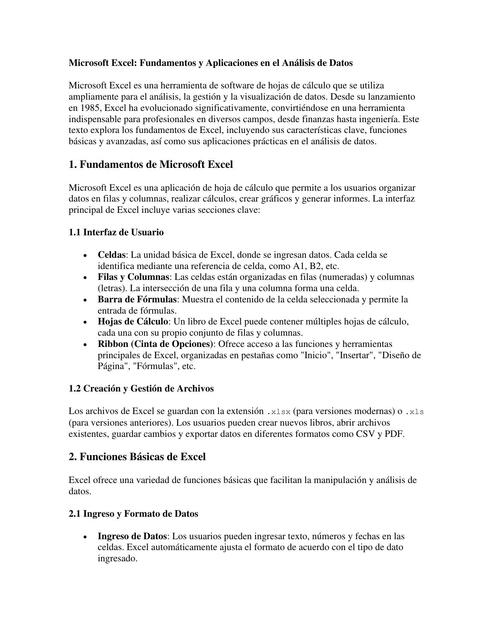 Microsoft Excel Fundamentos y Aplicaciones | META | uDocz