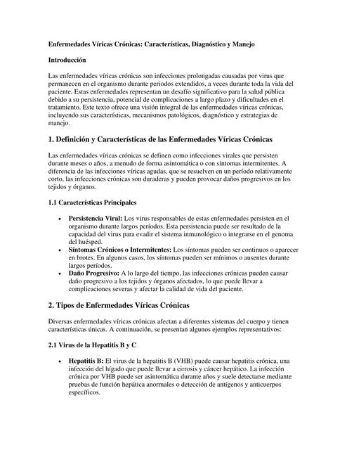 Enfermedades Víricas Crónicas Características | META | uDocz