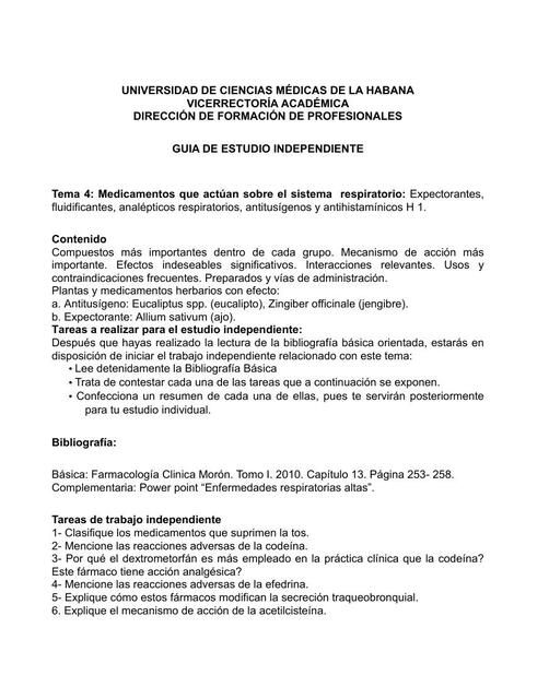 EXPECTORANTES Y MUCOLA TICOS | lucia | uDocz