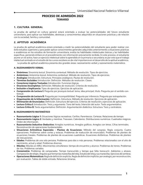 temario admision | merd | uDocz