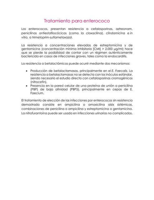 Tratamiento para enterococo | Katy González | uDocz