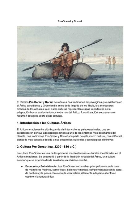 Pre Dorset y Dorset Resumen | Yo arqueo | uDocz