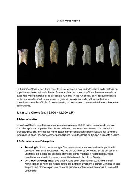 Clovis y Pre Clovis | Yo arqueo | uDocz