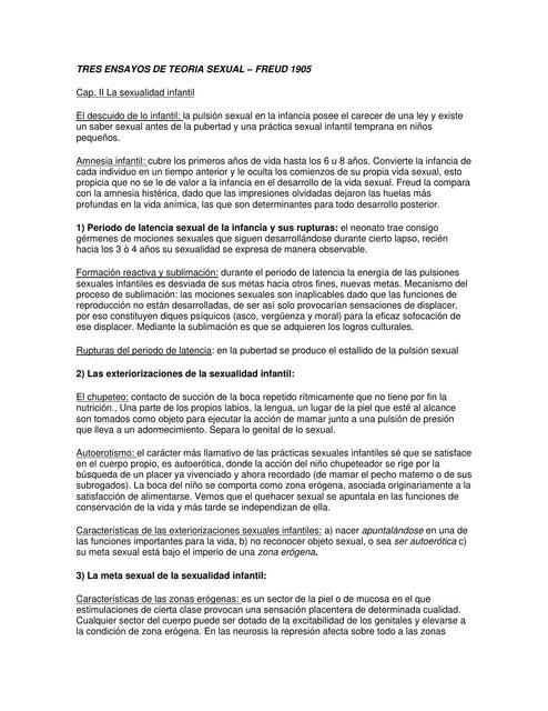 Tres ensayos de teoria sexual Freud cap | Daiana | uDocz